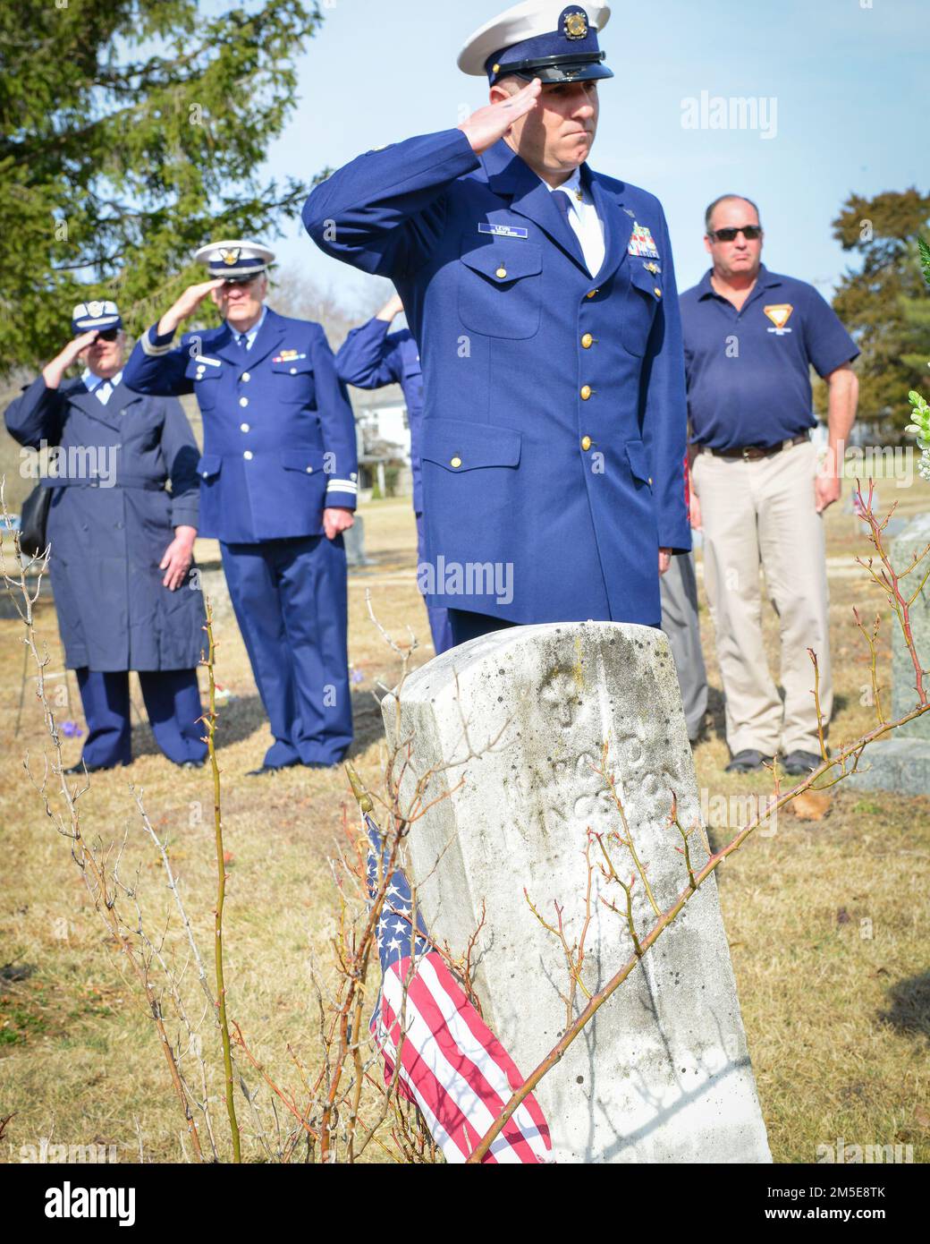 Coast Guard members from Station Atlantic City, New Jersey, hold a ...
