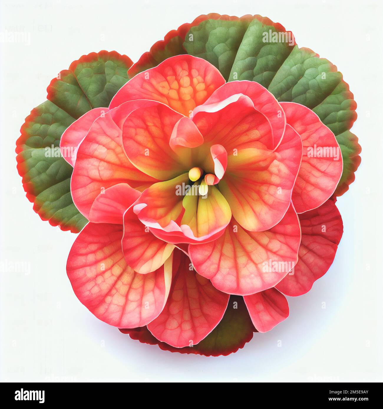 Top view a Begonia flower isolated on a white background, suitable for ...