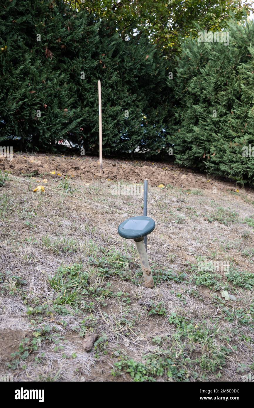 Digging operations in a vegetable garden to prepare the land for spring ...