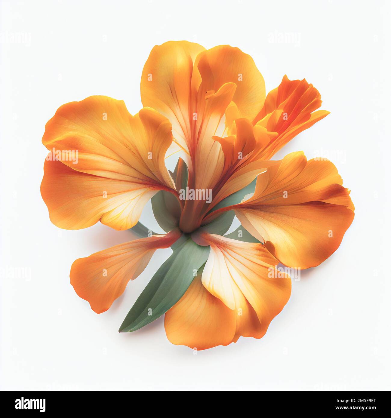 Top view a Canna flower isolated on a white background, suitable for ...
