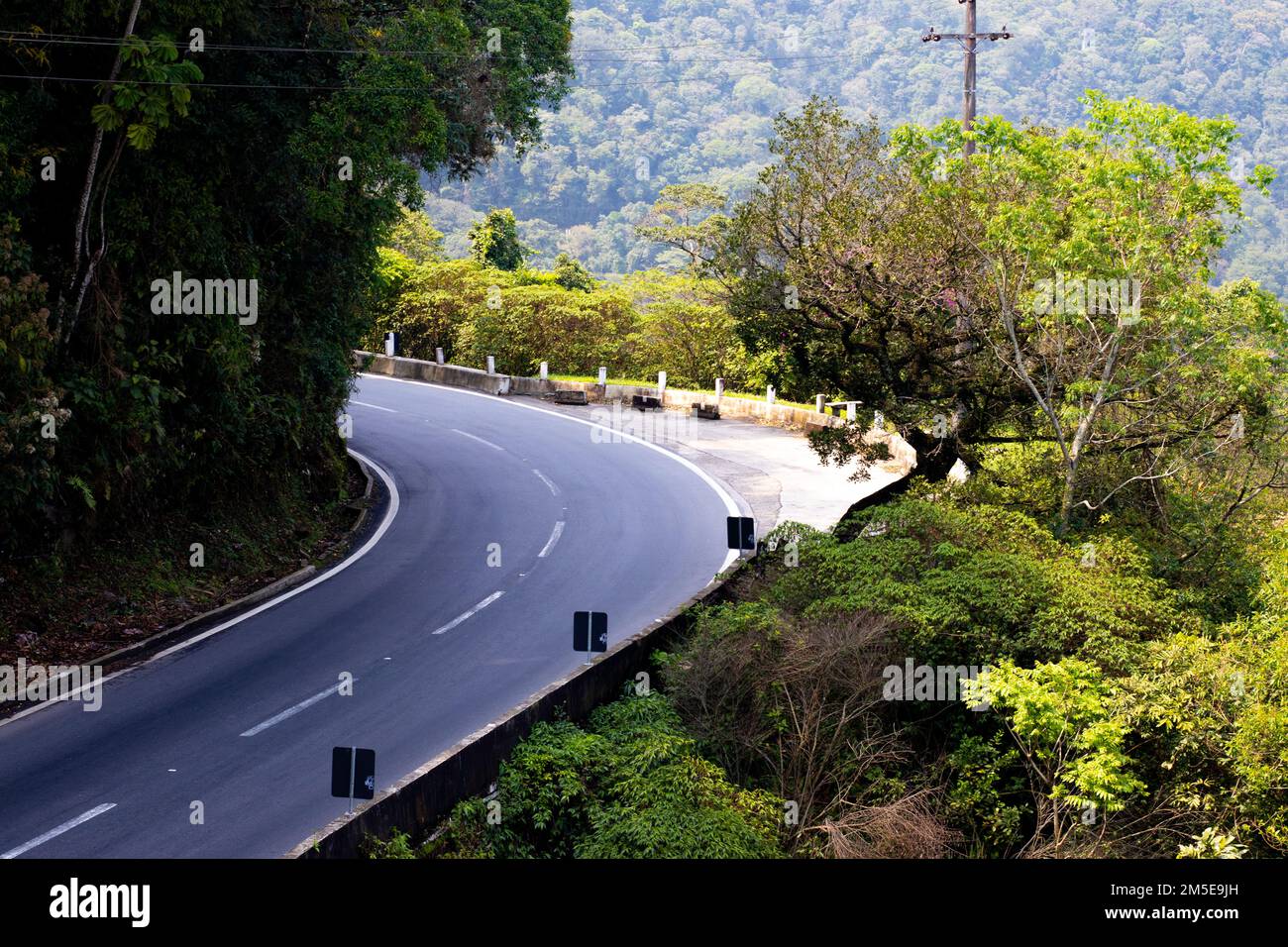 Winding curve in the mountain Stock Photo - Alamy
