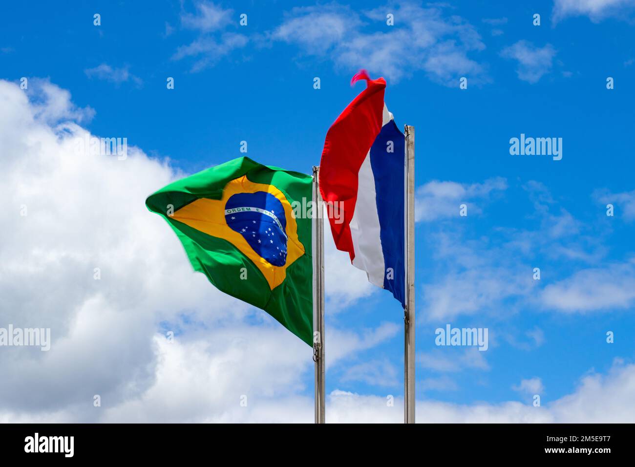 Flags of Brazil and France Stock Photo - Alamy