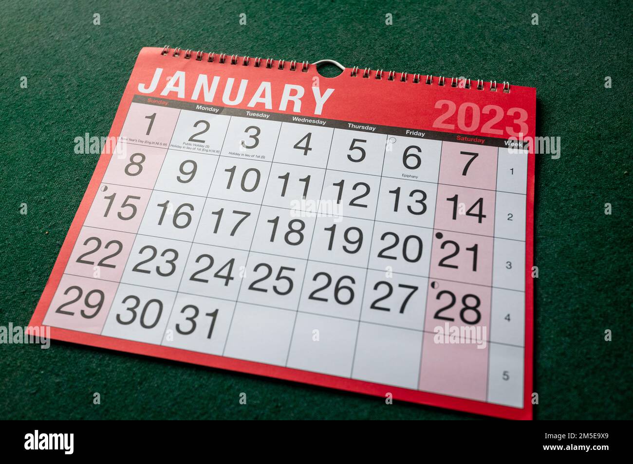 Calendar 2023, January, monthly planner for wall and desk Stock Photo ...