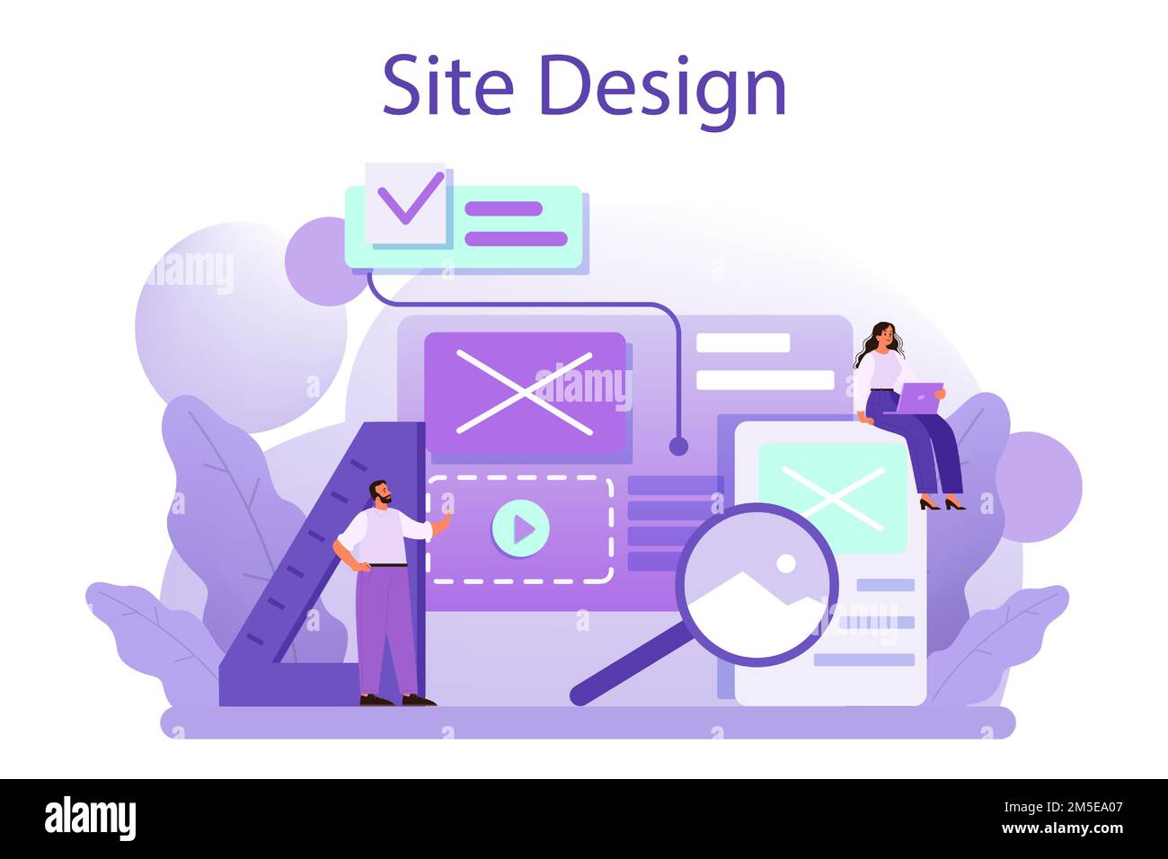 Web site design concept. Presenting content on web pages. Website ...