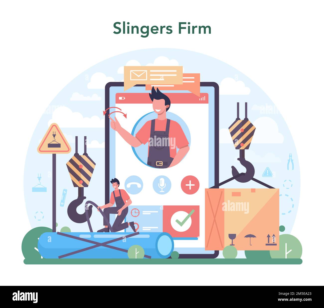 Slinger online service or platform. Professional workers of ...