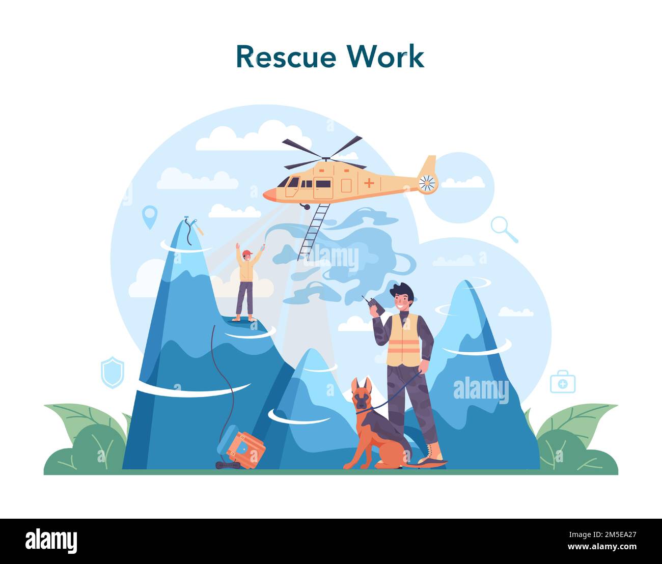 Urgency rescuer help. Ambulance lifeguard in uniform assisting first ...