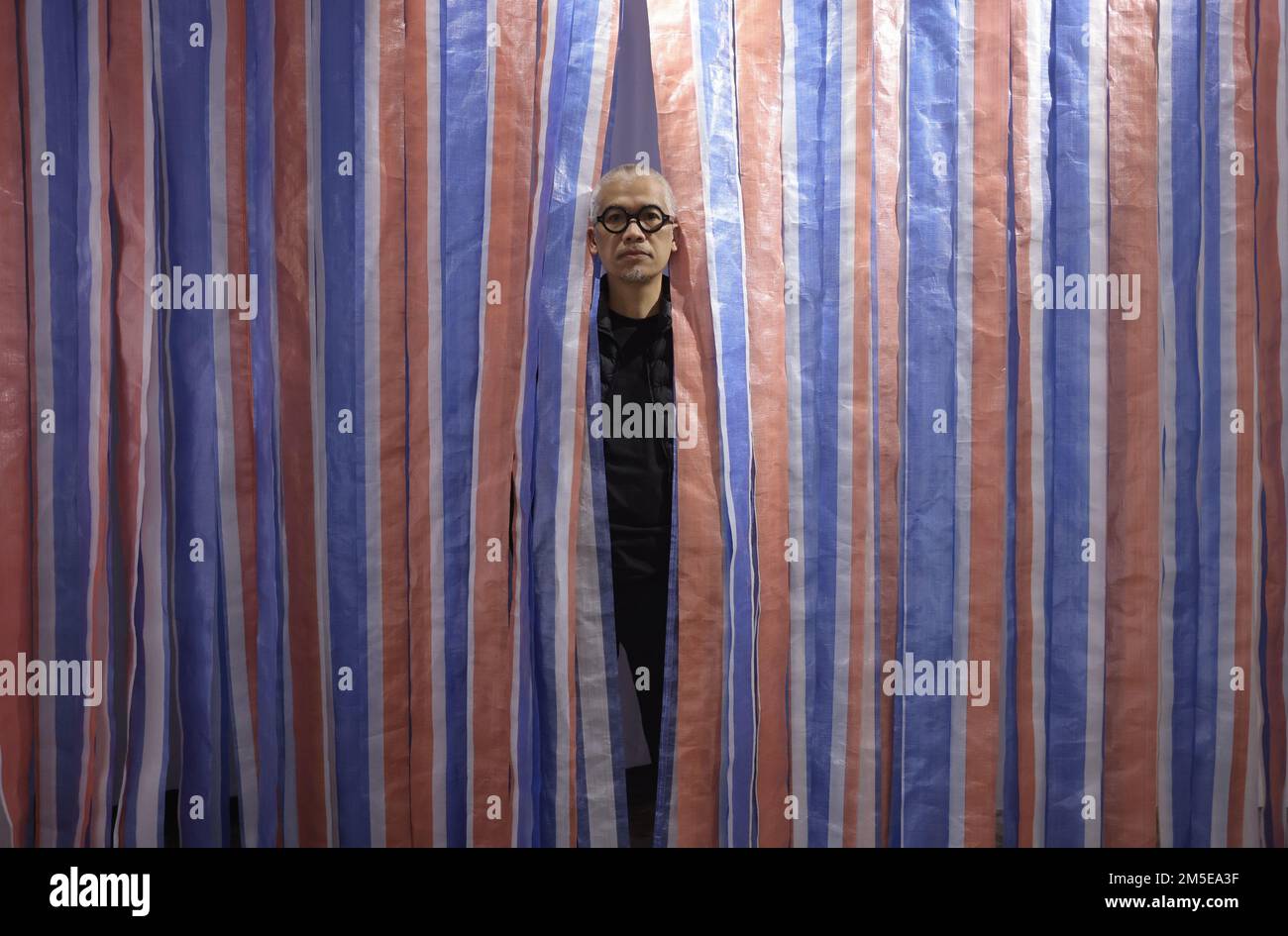 Hong Kong artist Stanley Wong Ping-pui at his exhibition "on hong kong ...