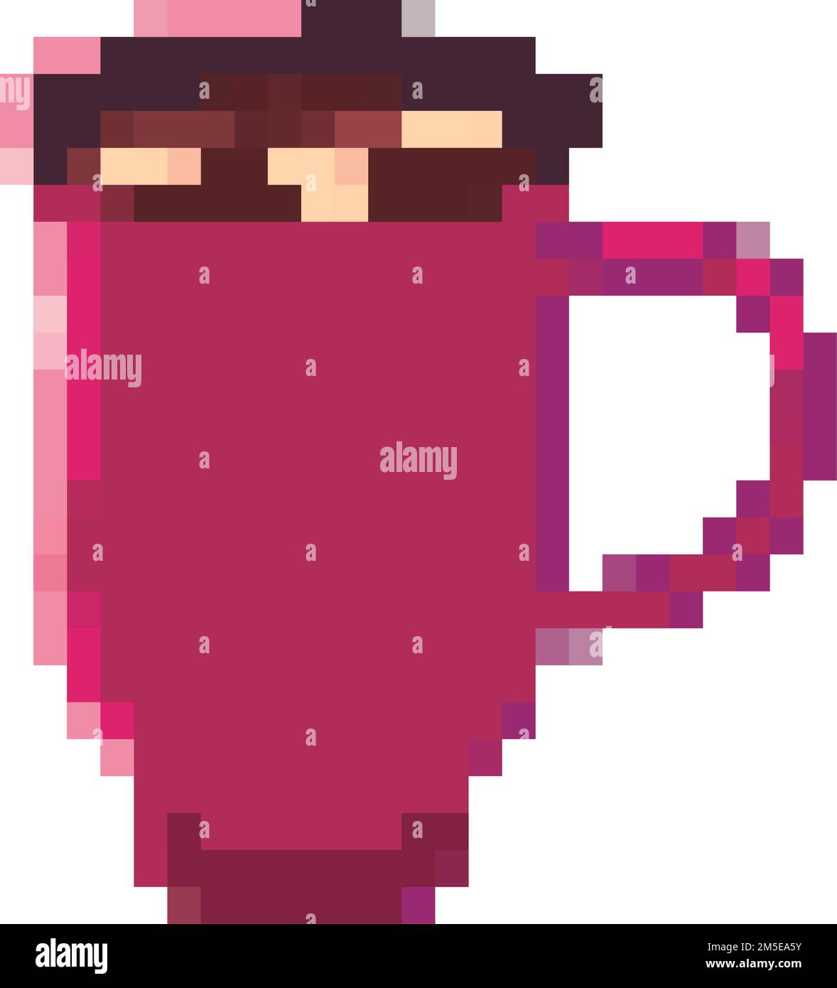 flat pixelated coffee cup Stock Vector Image & Art - Alamy