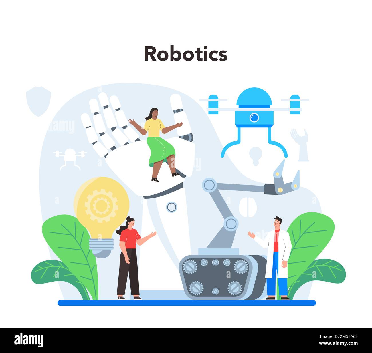 Roboticist concept. Robotic engineering and constructing. Idea of ...