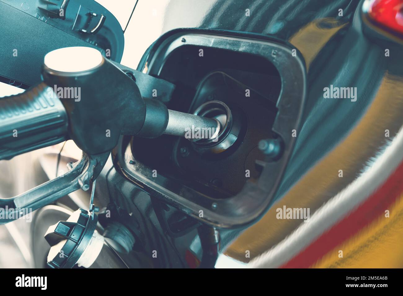 Refilling the car with fuel on a gas station Stock Photo - Alamy