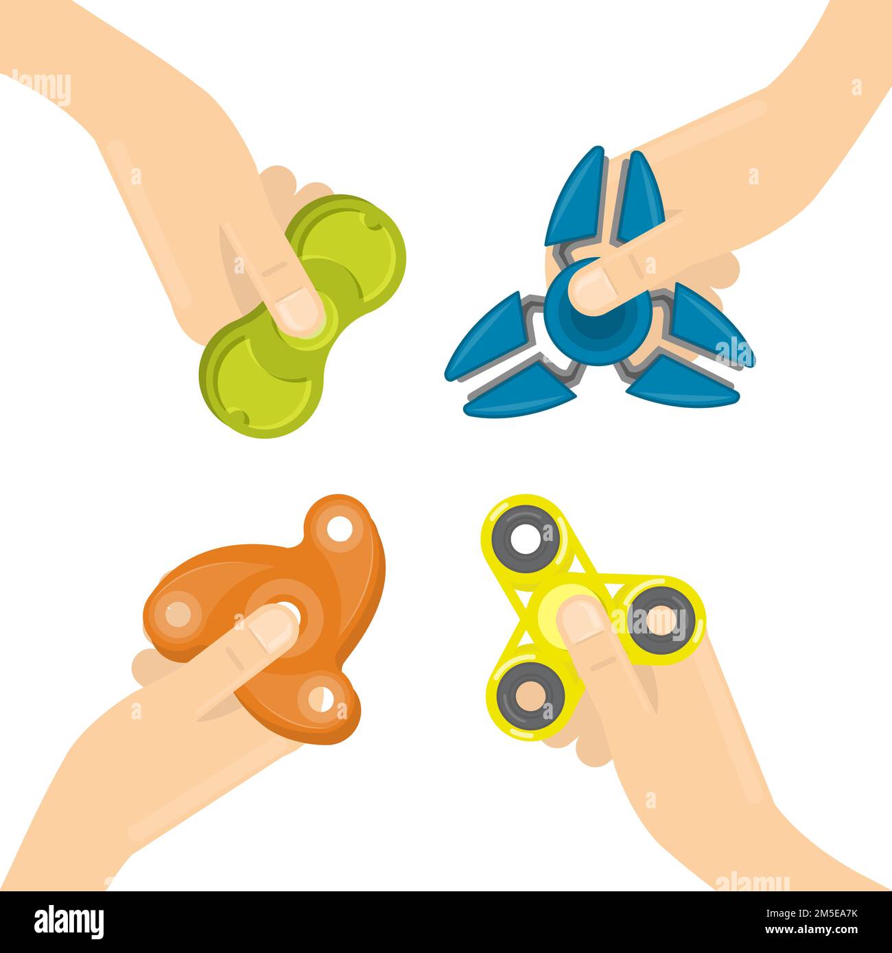 Hand spinner. Set of Fidget toy for antistress Stock Vector Image & Art ...