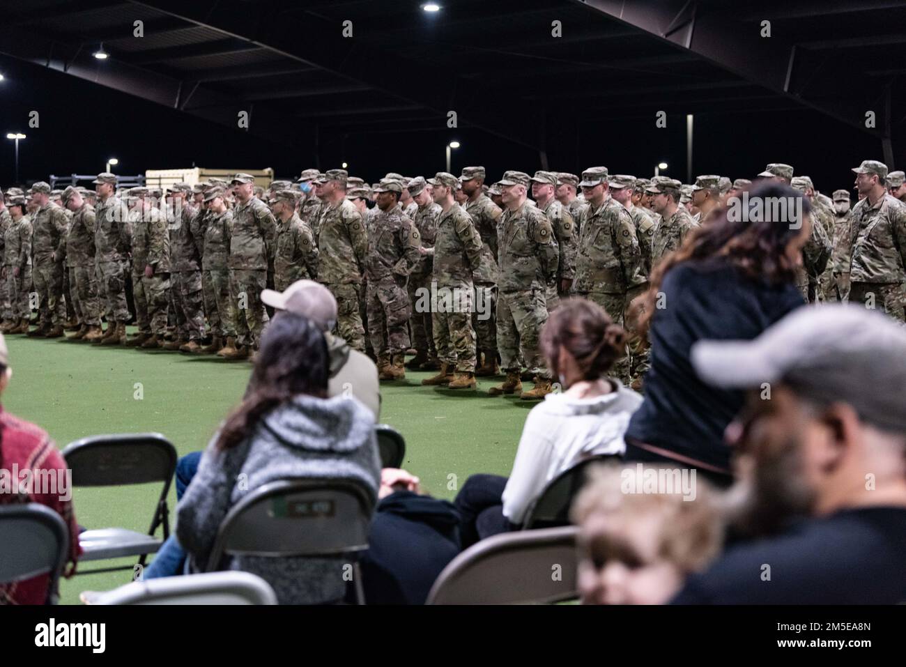 FORT KNOX, Ky. – V Corps Soldiers stand in formation before a casing of ...