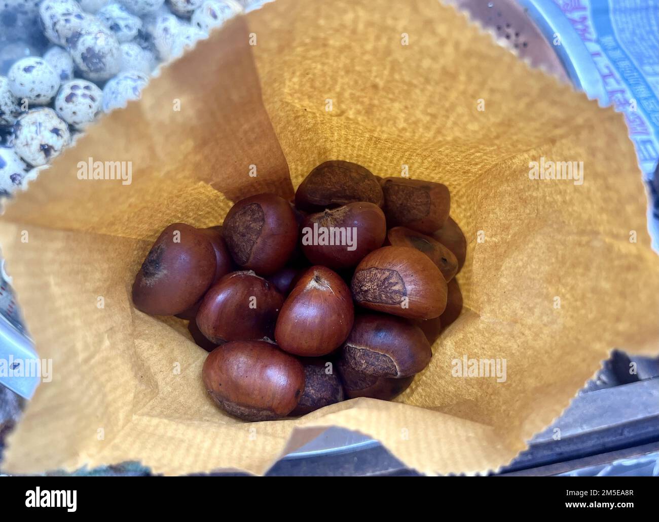 Chestnuts ready to sell, by Kobus Tsang and his mother Chi Lee Tsang ...