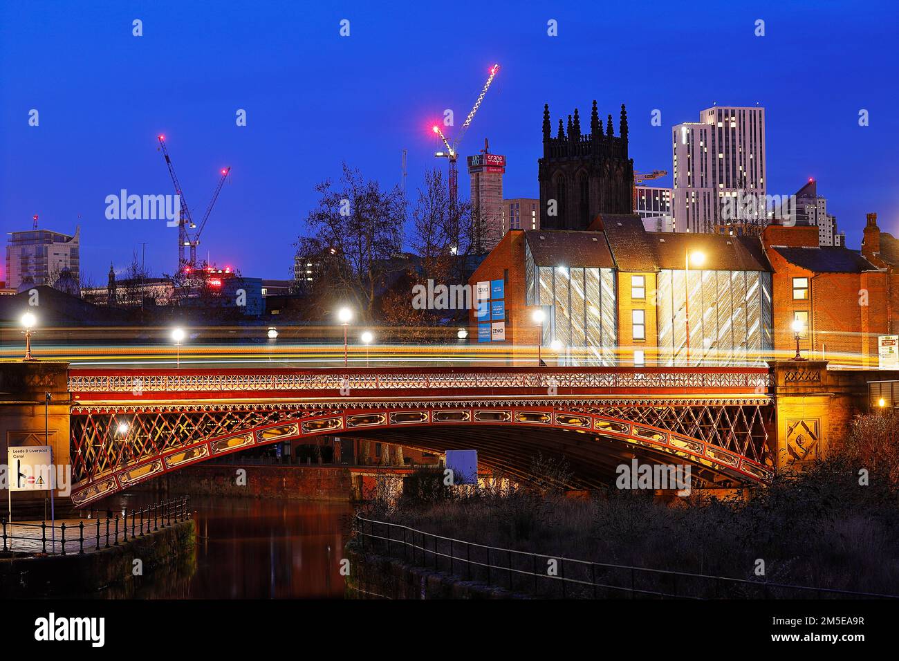 A view across Crown Point Bridge towards Leeds City Centre,West ...