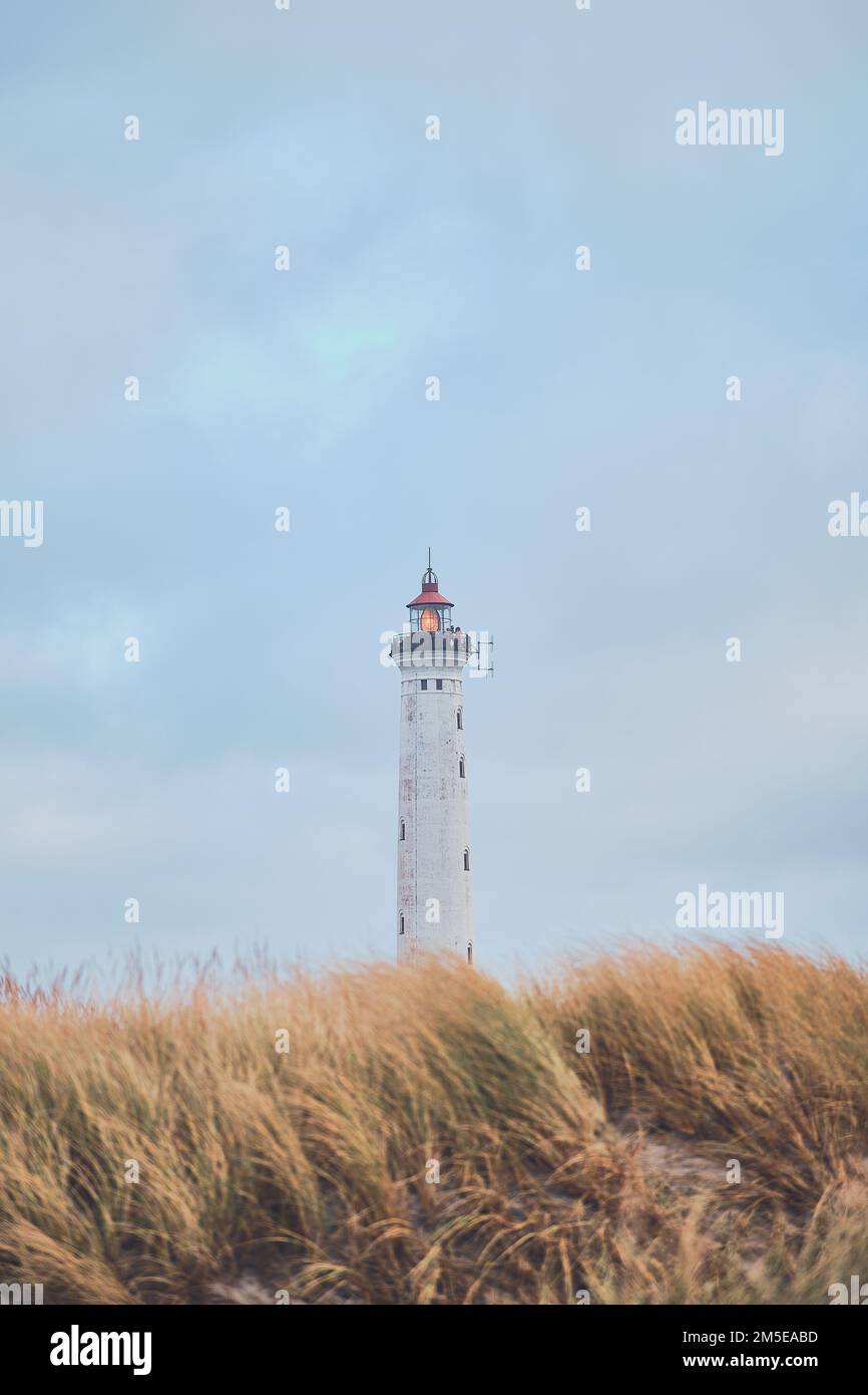 Lighthouse Lyngvig Fyr at danish west coast. High quality photo Stock ...