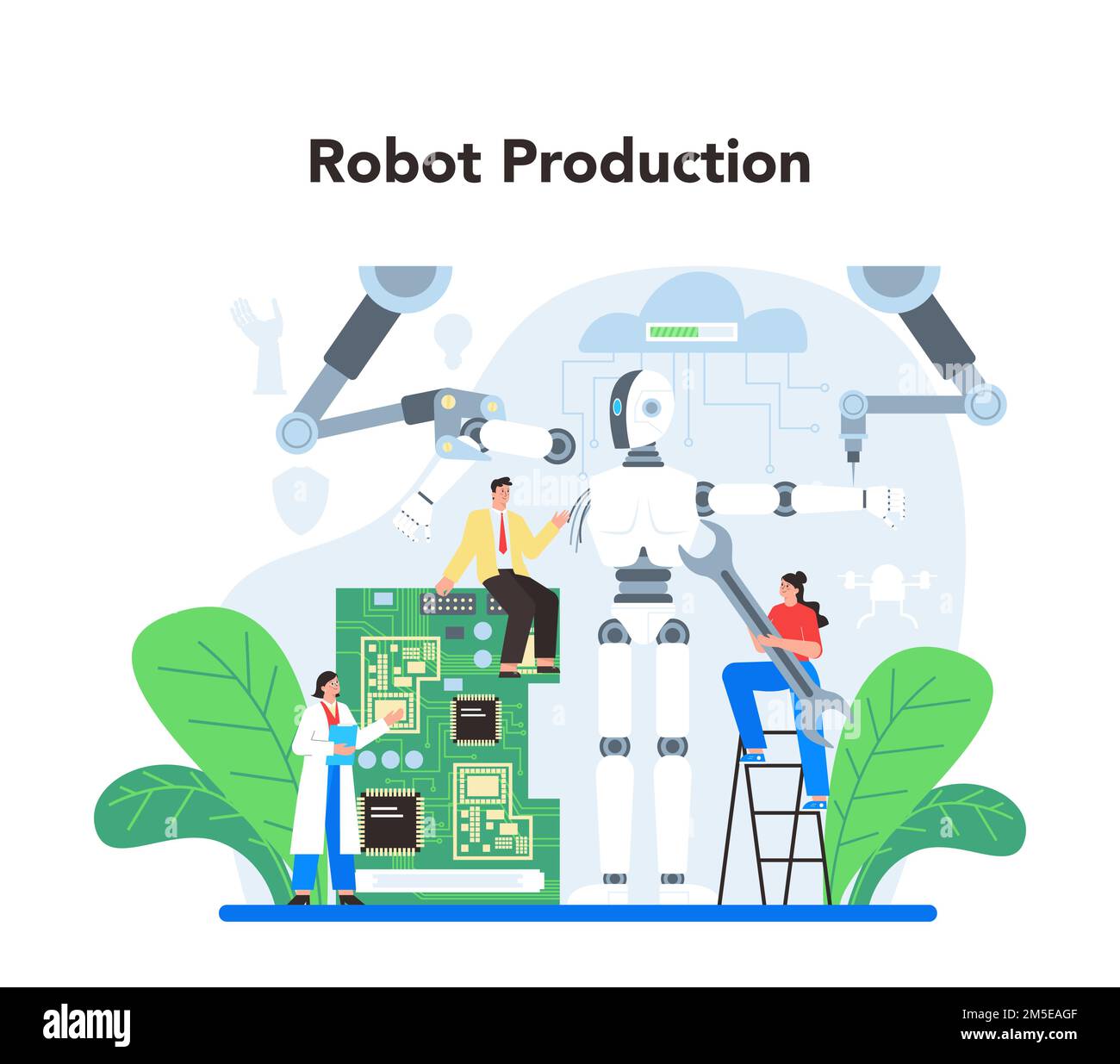 Roboticist Concept Robotic Engineering And Constructing Idea Of Artificial Intelligence In
