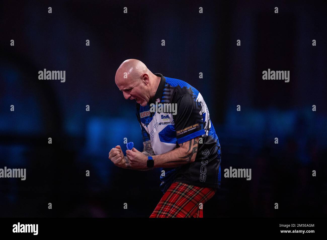 Alan Soutar celebrates winning his match during day eleven of the Cazoo ...
