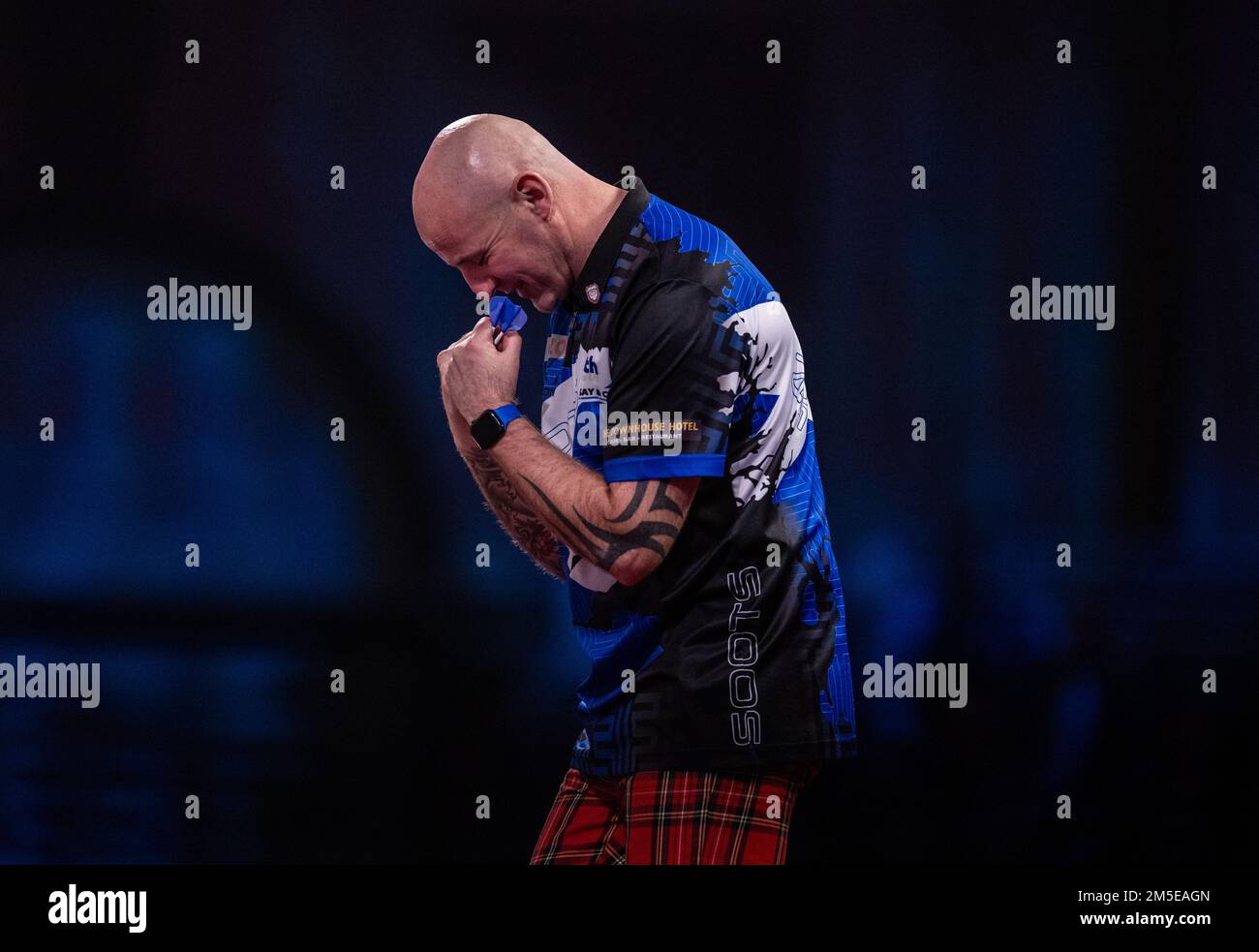 Alan Soutar celebrates winning his match during day eleven of the Cazoo ...