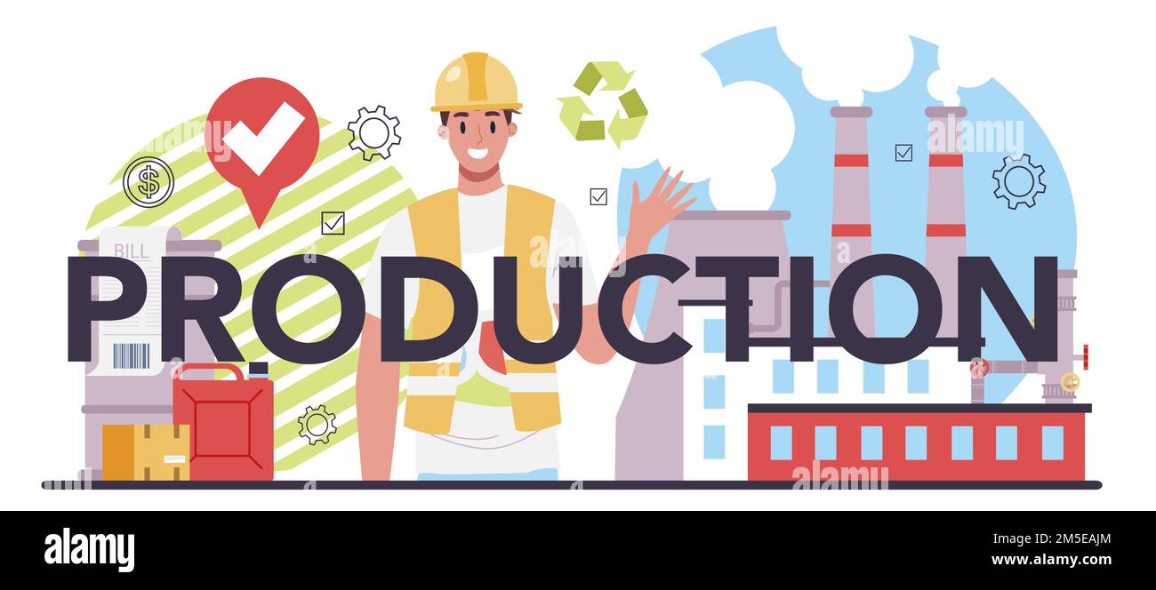 Production typographic header. Entrepreneurship organization. Idea of ...