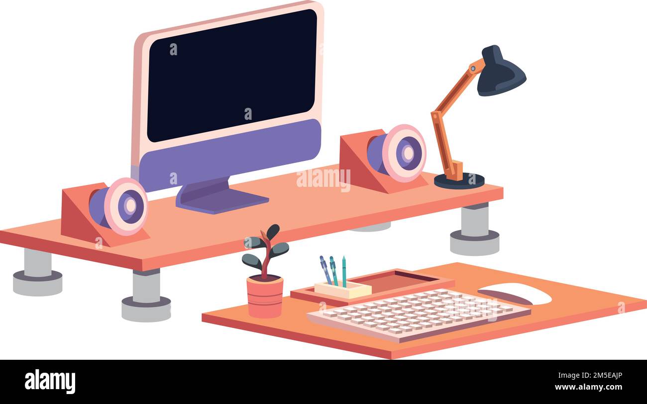 flat isometric desktop Stock Vector Image & Art - Alamy