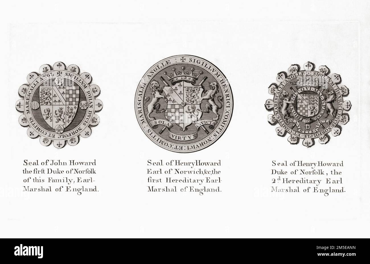 Family seals of three of the Howard family who became Earl Marshal of ...