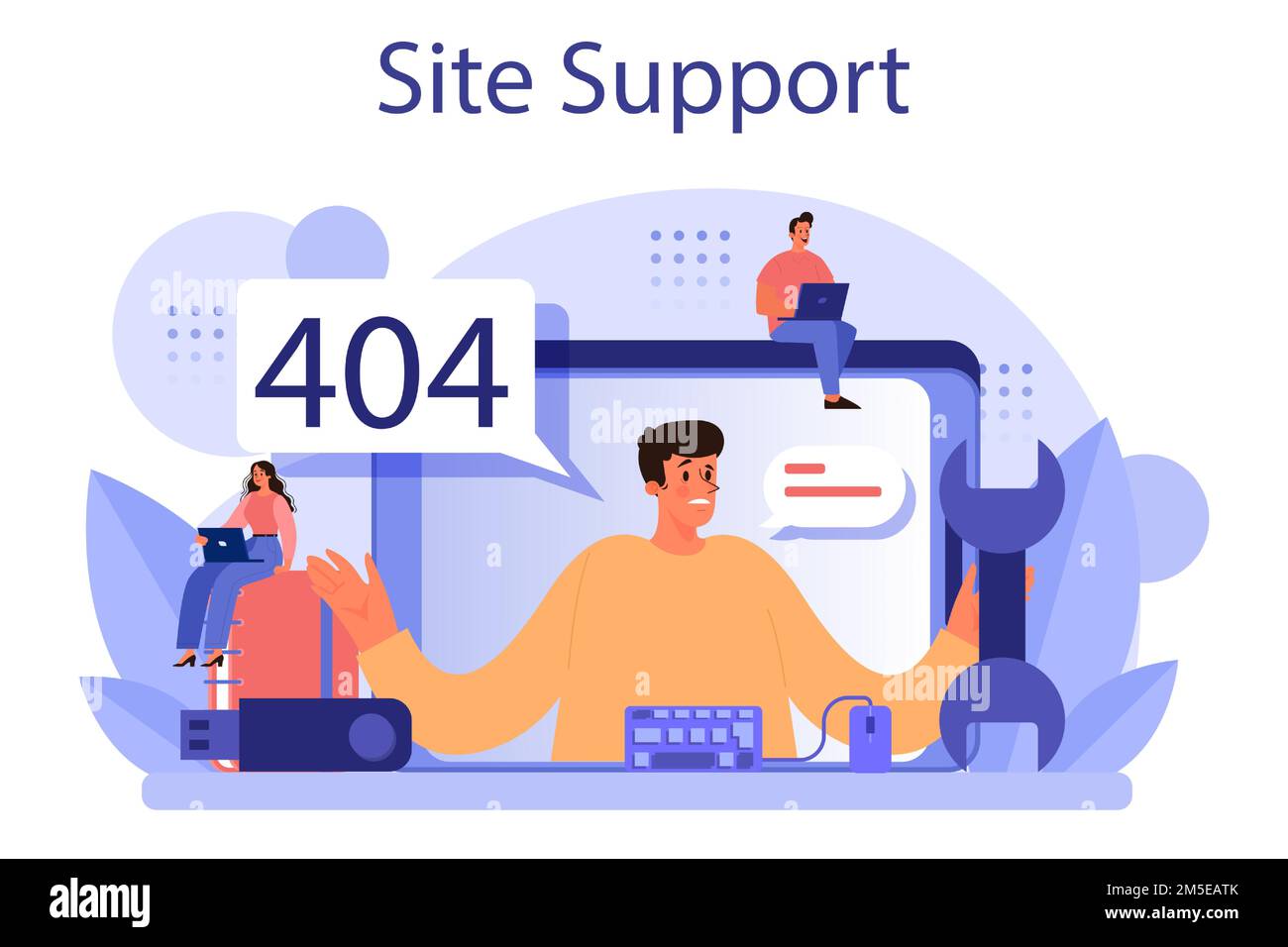 Website technical support concept. Idea of web page diagnostic service ...