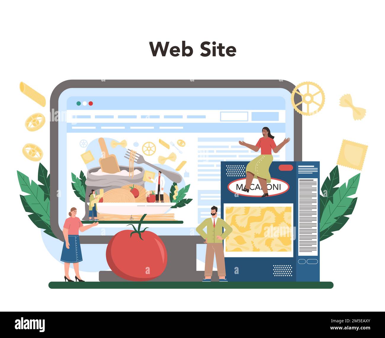 Spaghetti or pasta production industry online service or platform ...