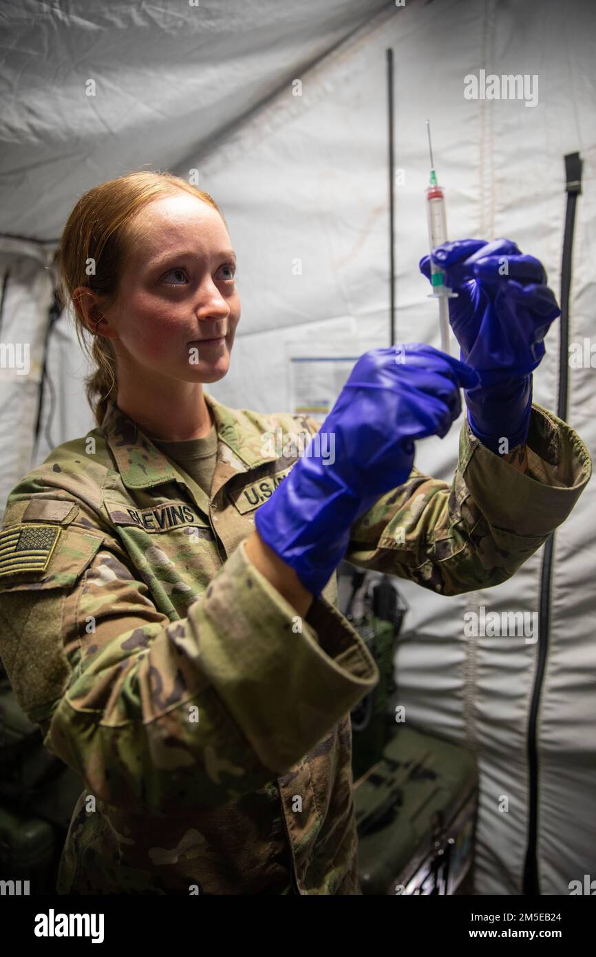 U.S. Army Spc. Sarah Blevins, a medic with 325th Brigade Support ...