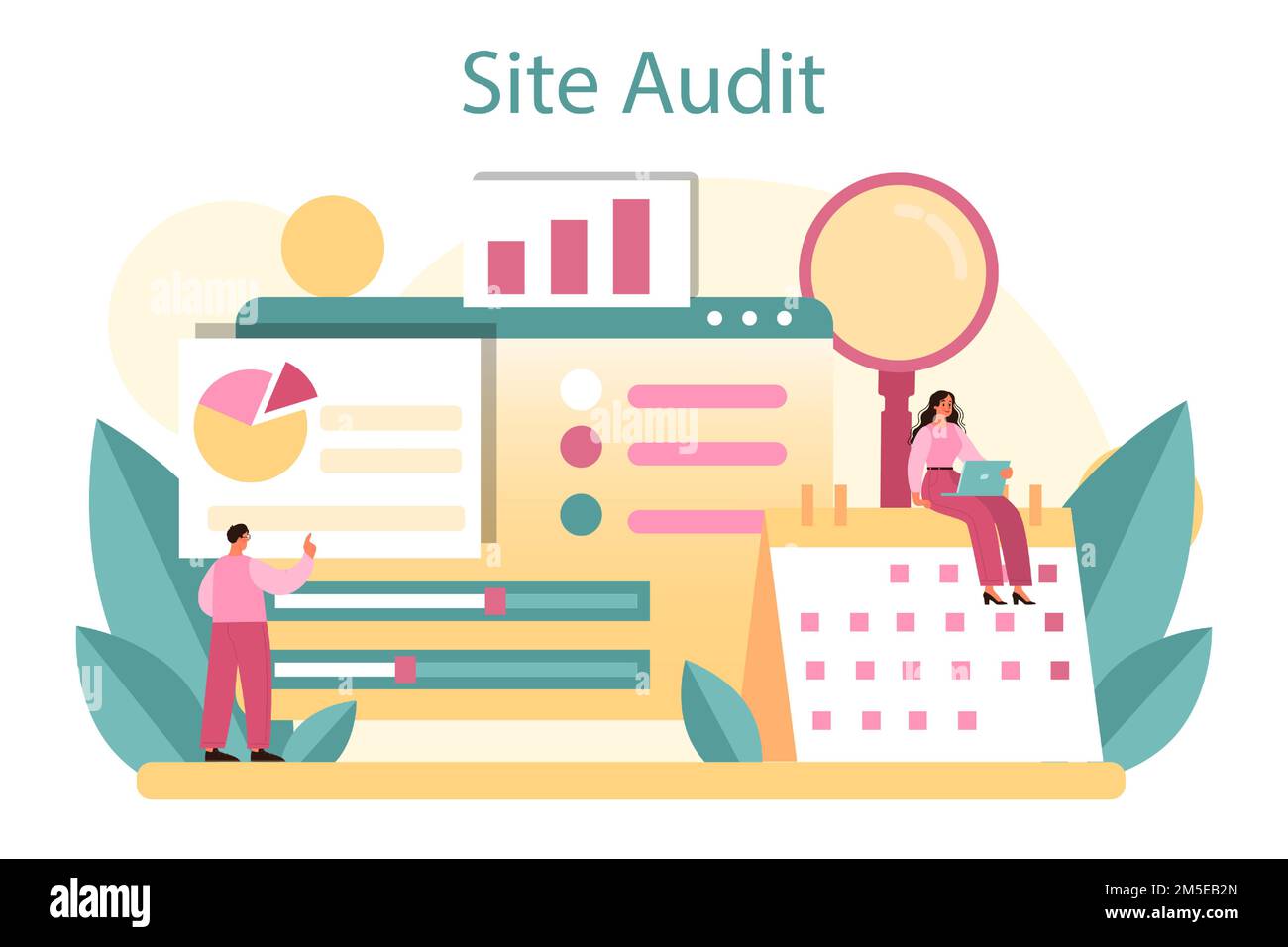 Website audit concept. Web page analysis of website's visibility in ...