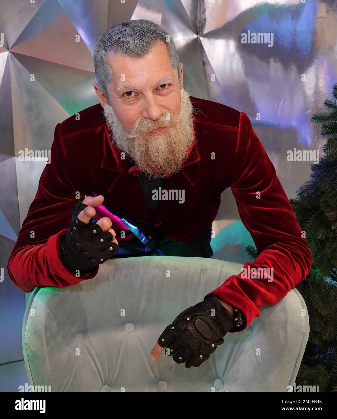 Cool Santa Claus and Rock and Roll Santa Claus Stock Photo - Alamy