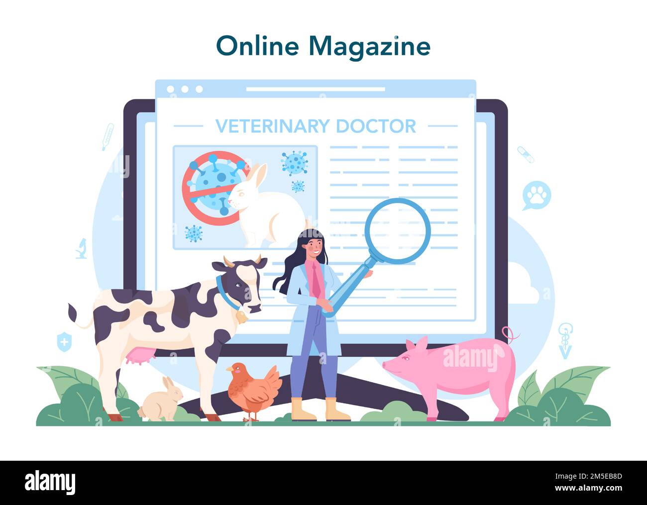 Pet veterinarian online service or platform. Veterinary doctor treating ...
