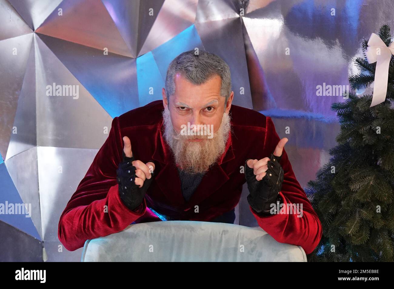 Cool Santa Claus and Rock and Roll Santa Claus Stock Photo - Alamy