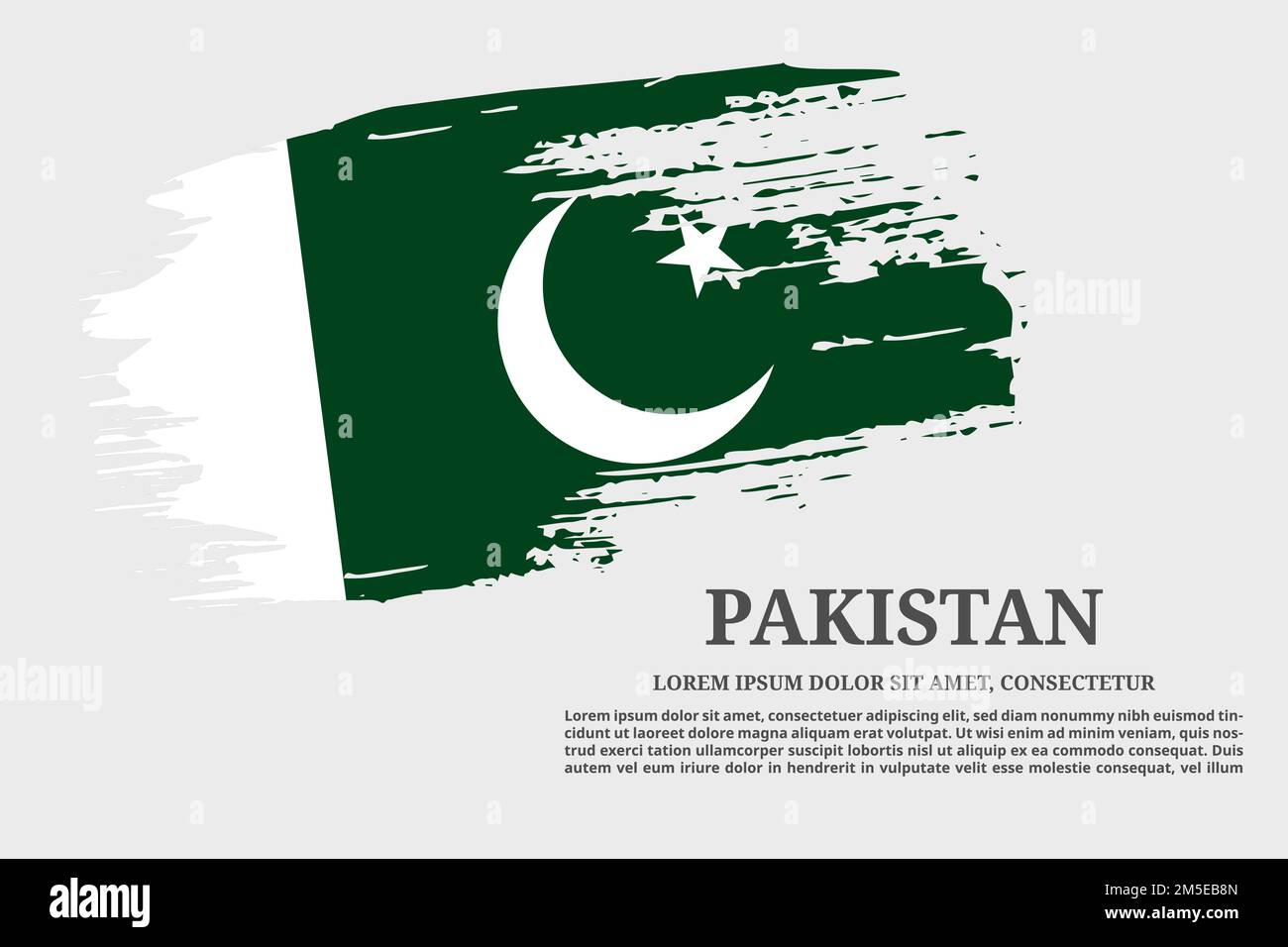 Pakistan flag grunge brush and text poster, vector Stock Vector Image ...
