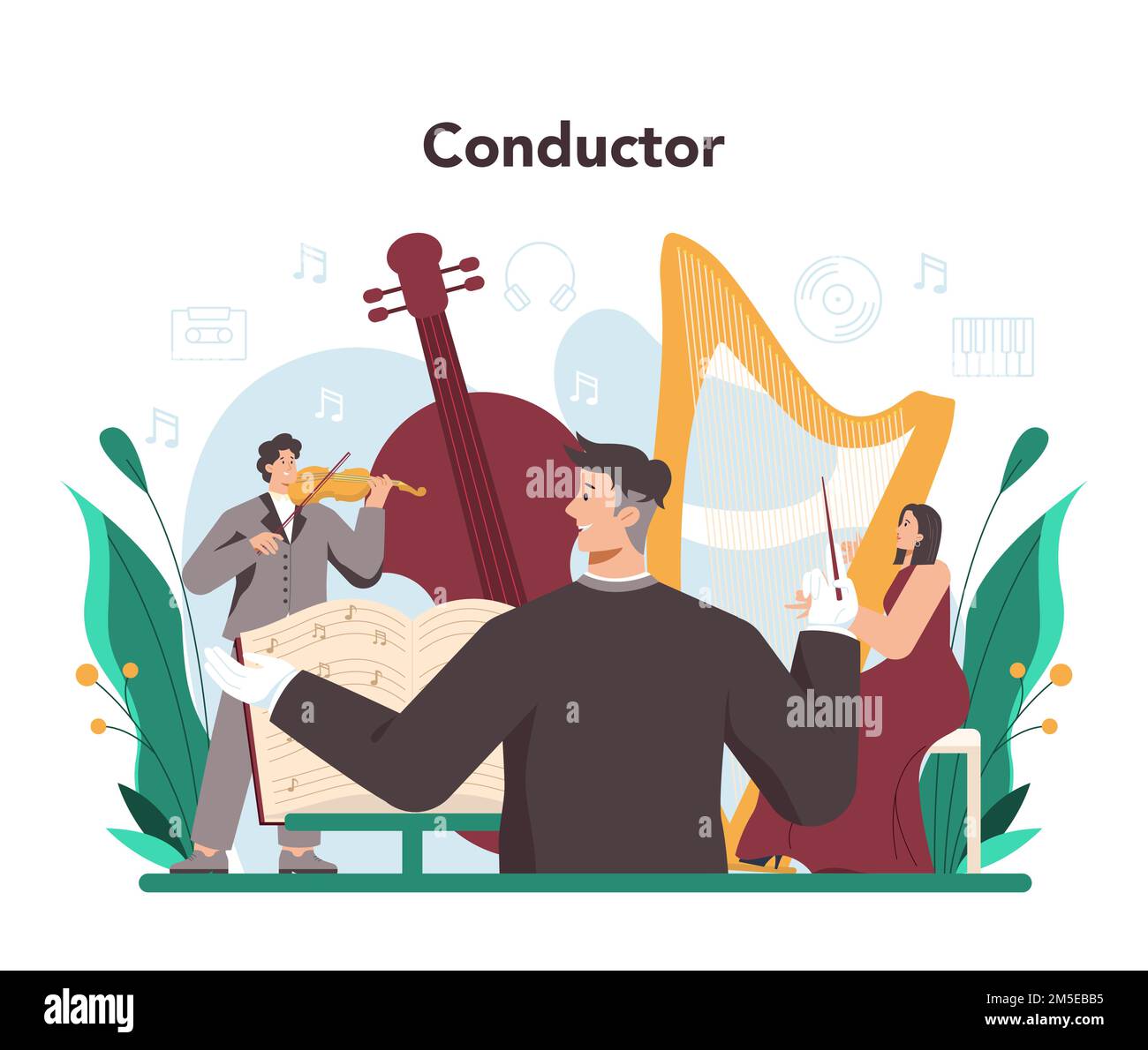 Symphony conductor flute Stock Vector Images - Alamy