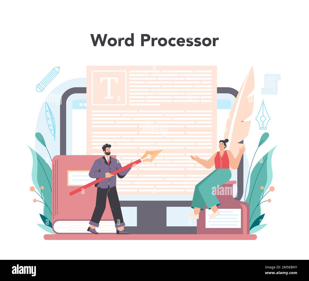 Professional writer online service or platform. Author writing script ...