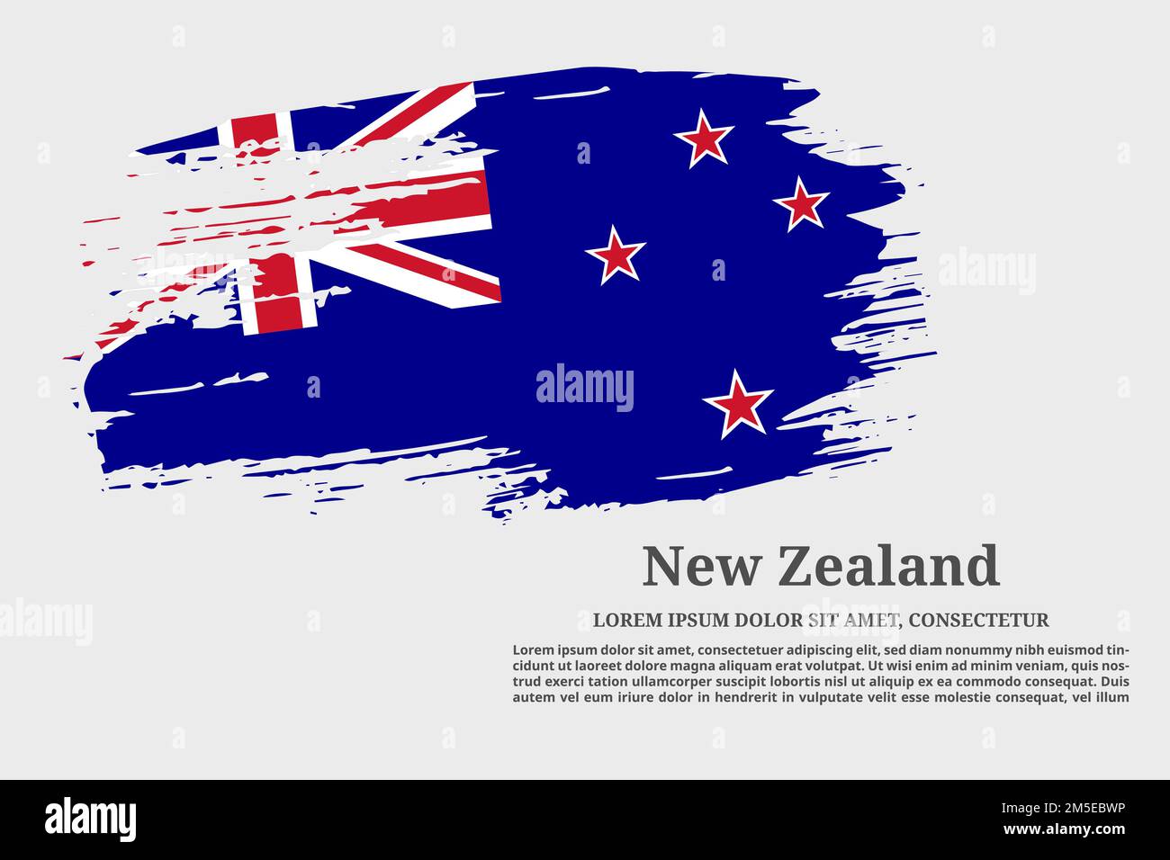 New Zealand flag grunge brush and text poster, vector Stock Vector ...