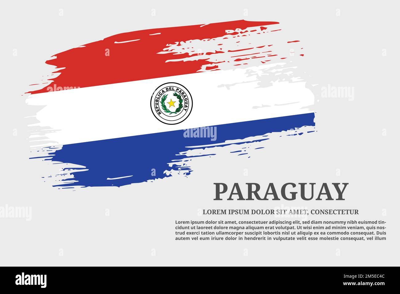 Paraguay flag grunge brush and text poster, vector Stock Vector Image ...