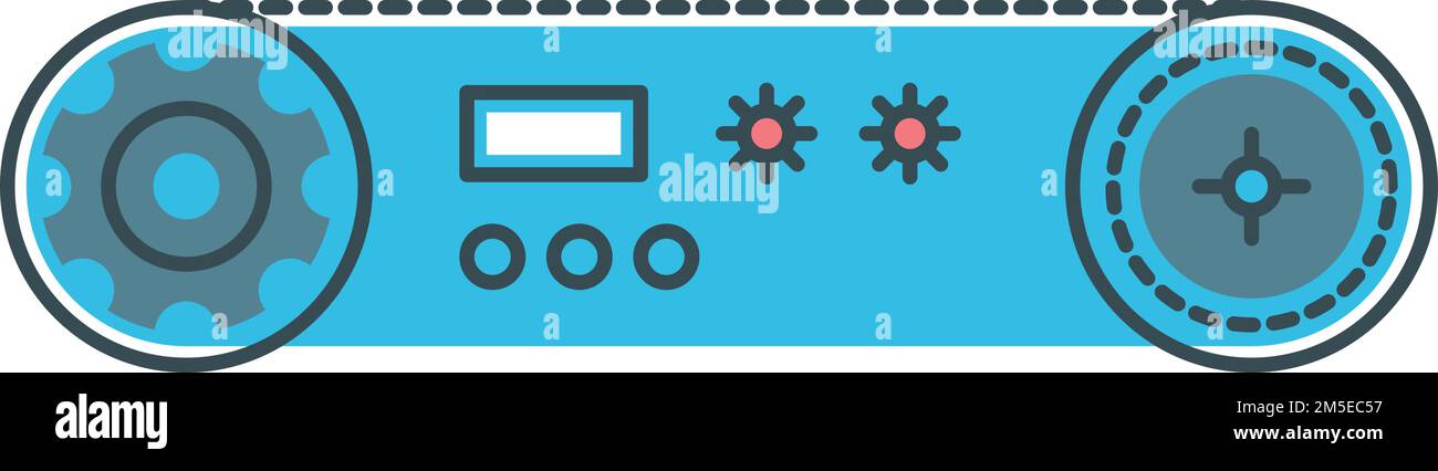 Conveyor belt icon. Color automatic industrial machinery Stock Vector ...