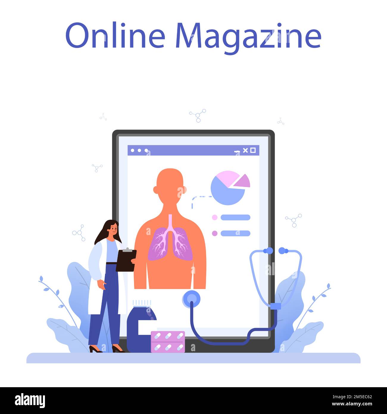 Phthisiatrician online service or platform. Human pulmonary system ...