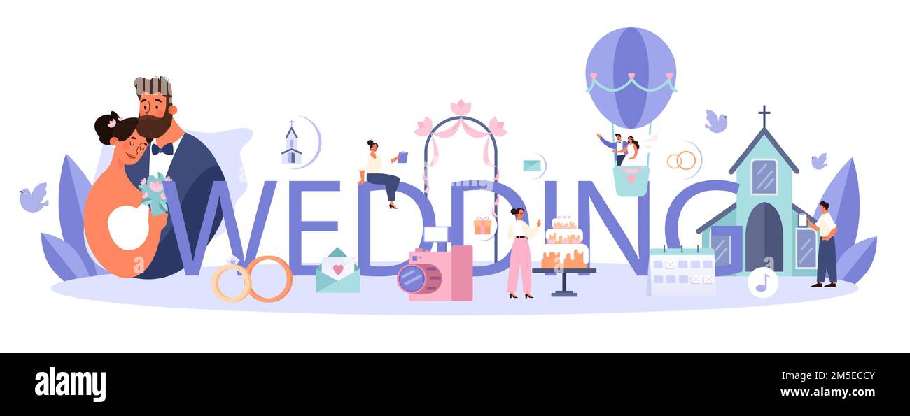 Wedding typographic header. Professional organizer planning wedding ...