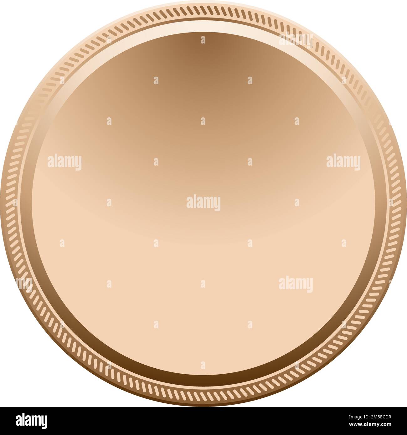 Bronze medal blank mockup. Realistic metal badge Stock Vector Image ...