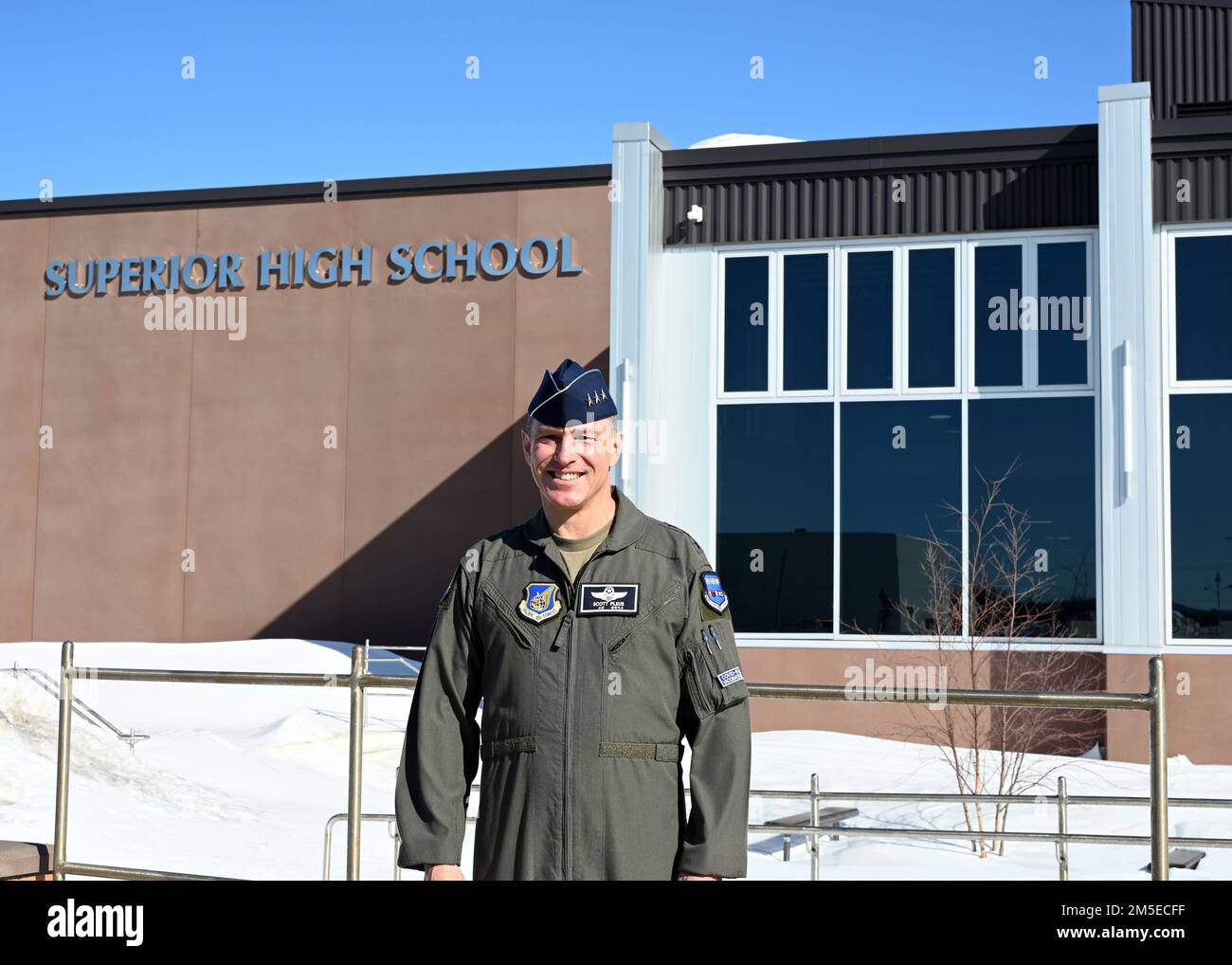 Lt. Gen. Scott L. Pleus, Seventh Air Force commander, poses in front of ...