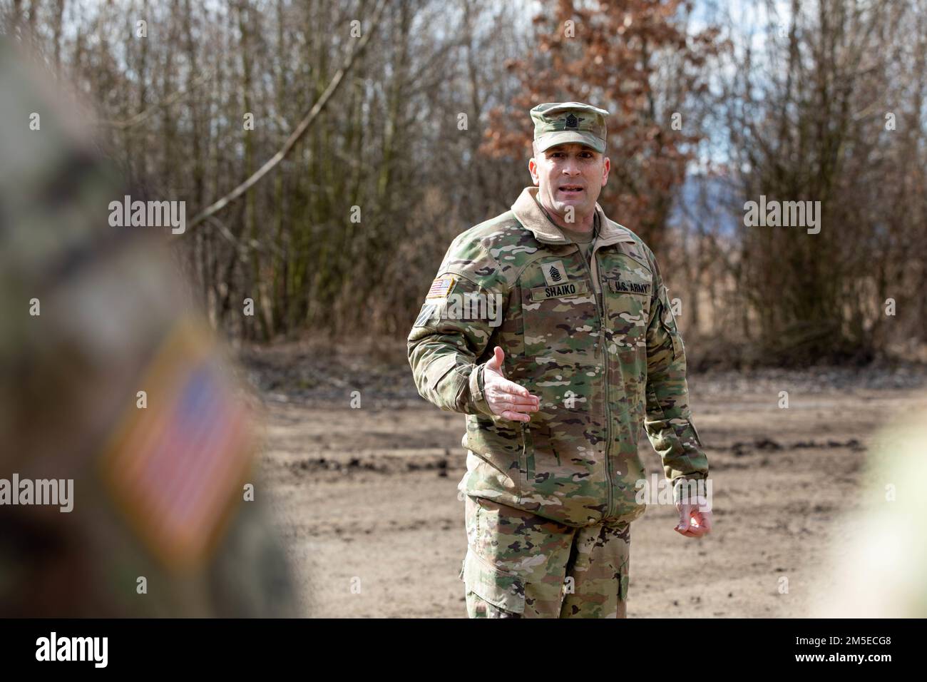 U.S. Army Command Sgt. Maj. Christopher Shaiko, command sergeant major of 2nd Battalion, 34th ...