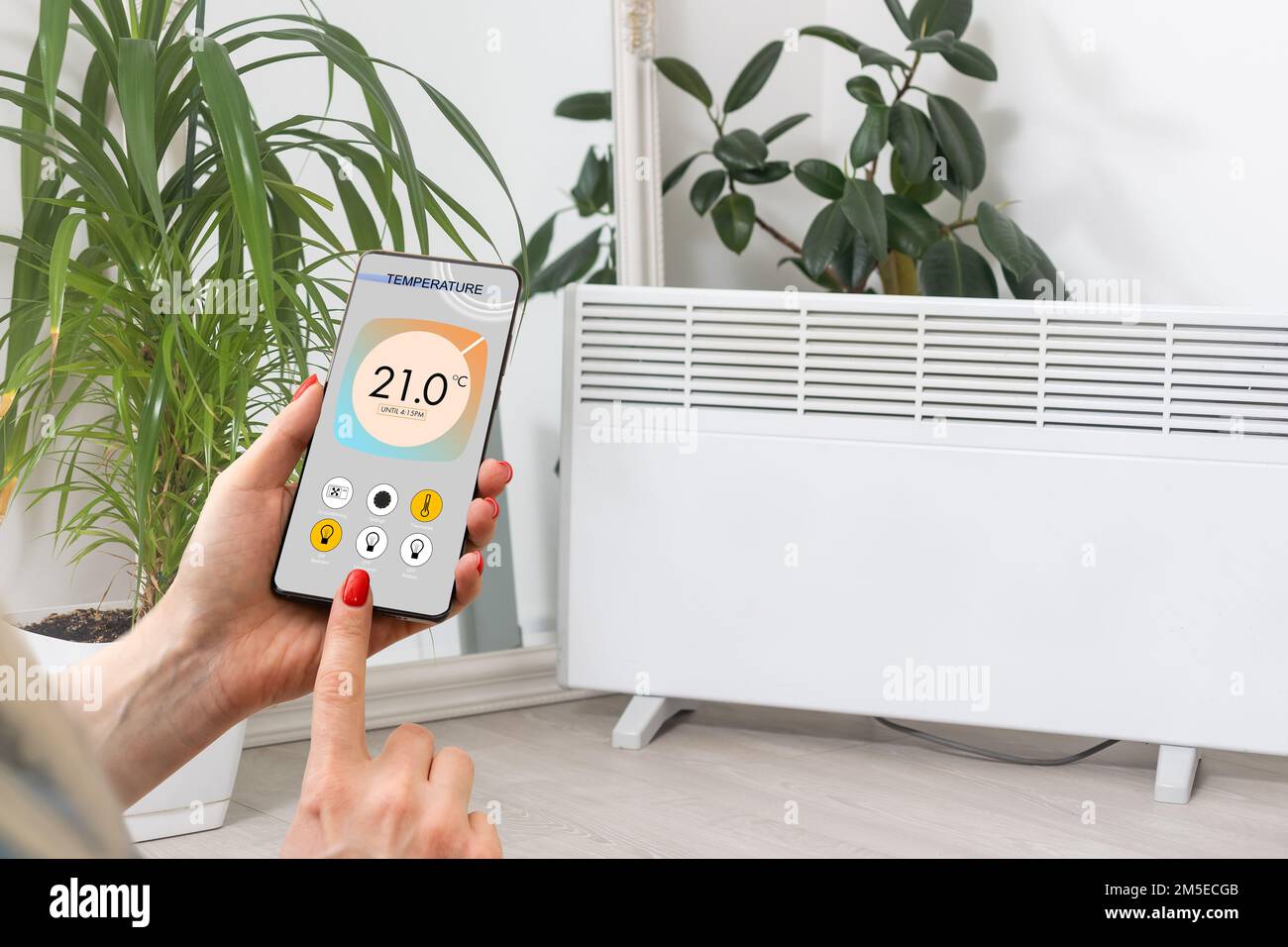 Smart heater convector control by phone app. Smart Home with the smart ...