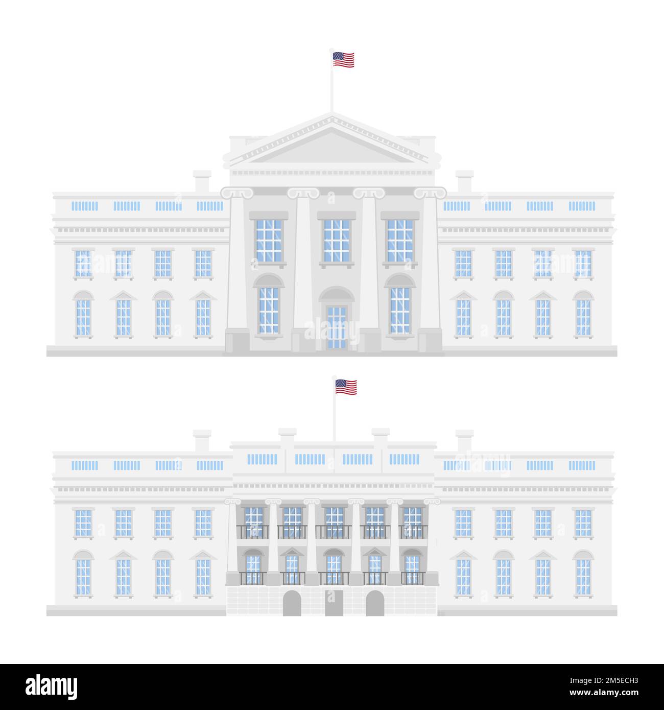 The White House on white background. American government Stock Vector ...
