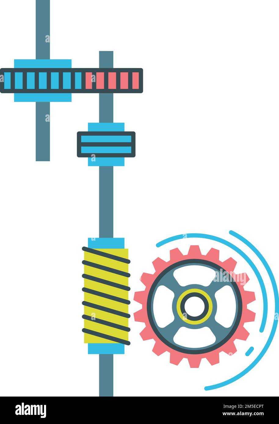 Rotating gears color icon. Industrial machinery part Stock Vector Image ...