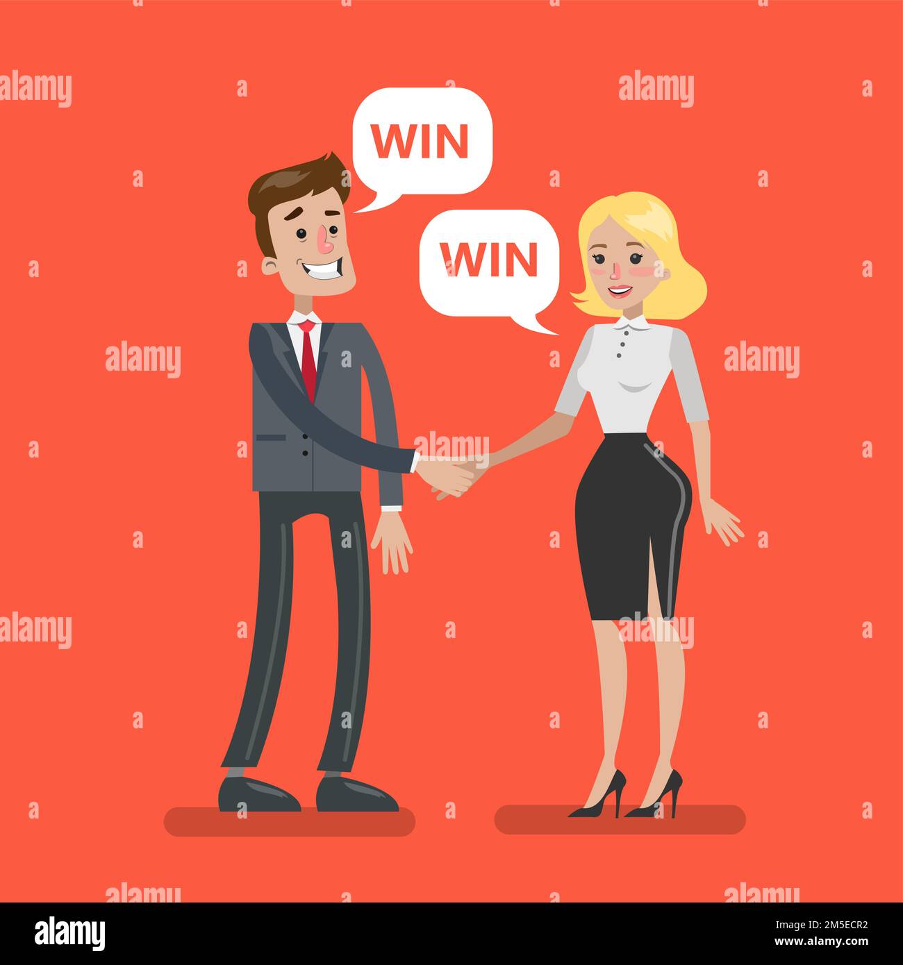 Businesspeople deal agreement. Two sides and two winners Stock Vector ...