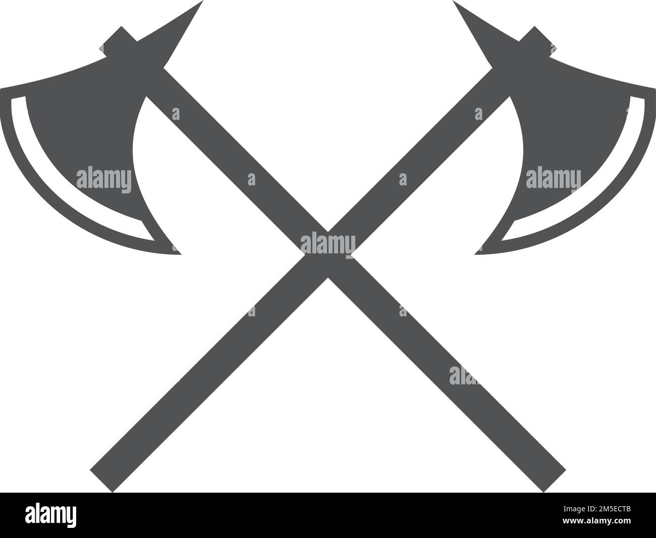 Crossed axes. Vintage weapon logo. Steel hatchet Stock Vector Image ...