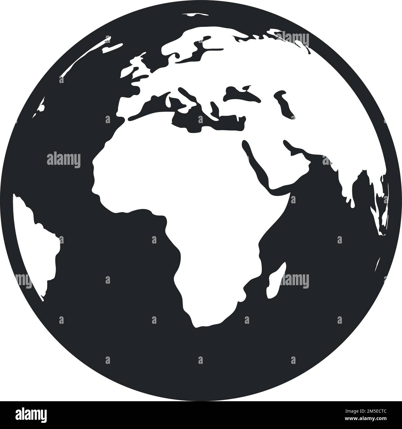 Earth icon. Round world map with continents and oceans Stock Vector ...