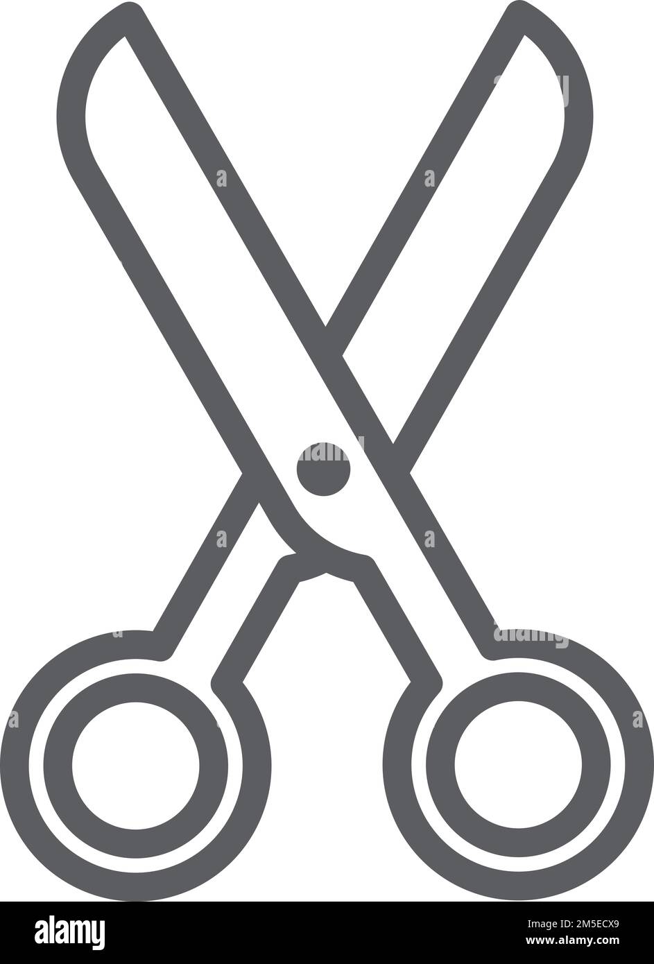 Scissors linear icon. Cutting tool black symbol Stock Vector Image ...